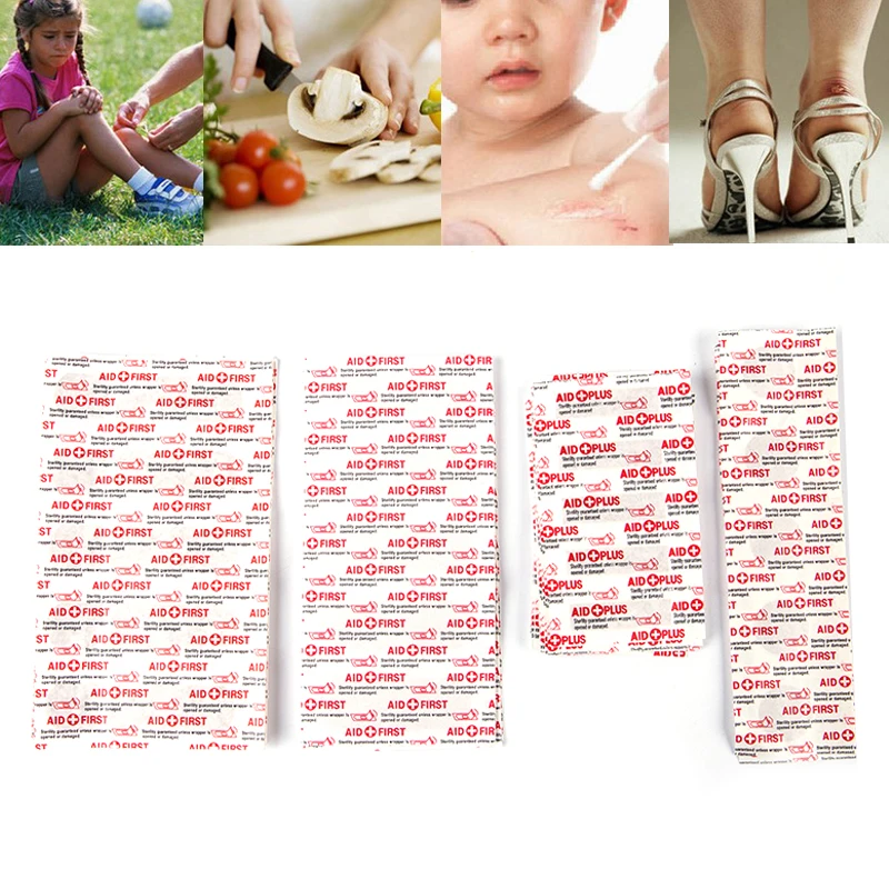100Pcs/Pack Waterproof Band-Aids Bandages First Aid Medical Anti ...