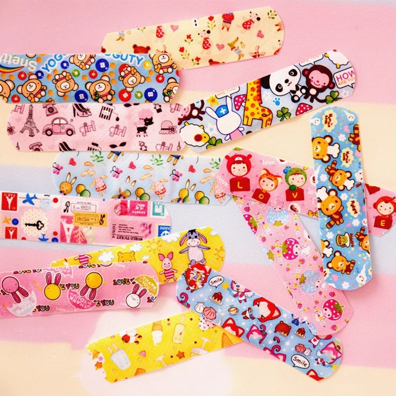 100pcs/lot Cute Cartoon Band Aid Hemostasis Adhesive Bandages First Aid ...