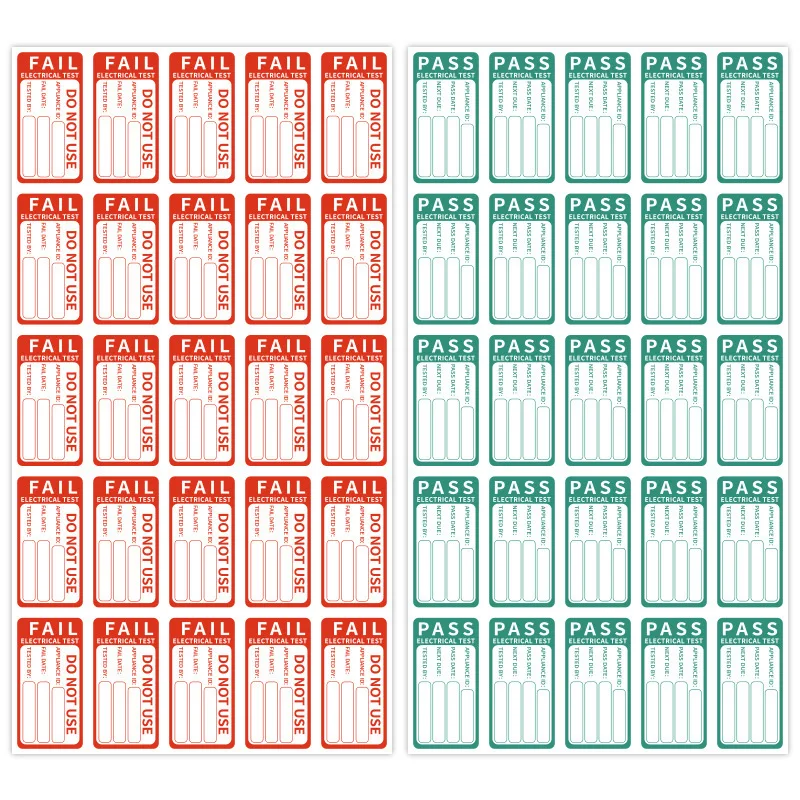 25CPS PAT Test Passed or Failed Stickers Electrical Safety Self ...