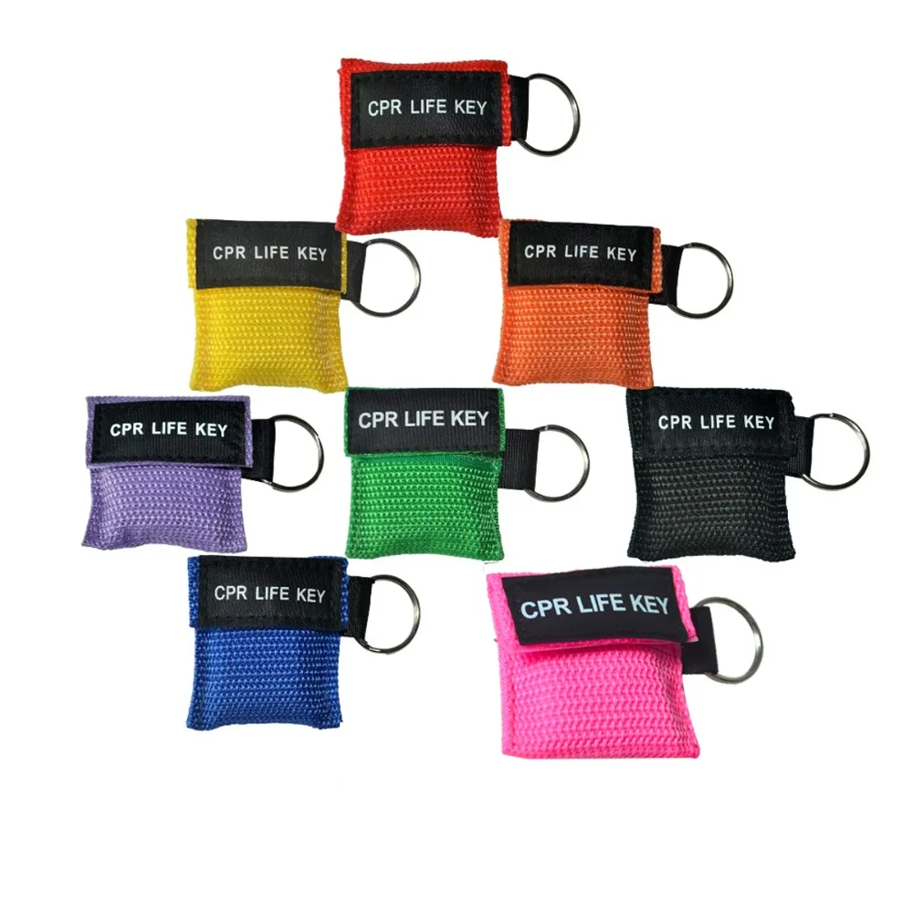 2pcs/lot Cpr Resuscitator Mask With CPR LIFE KEY Face Shield Swimming ...