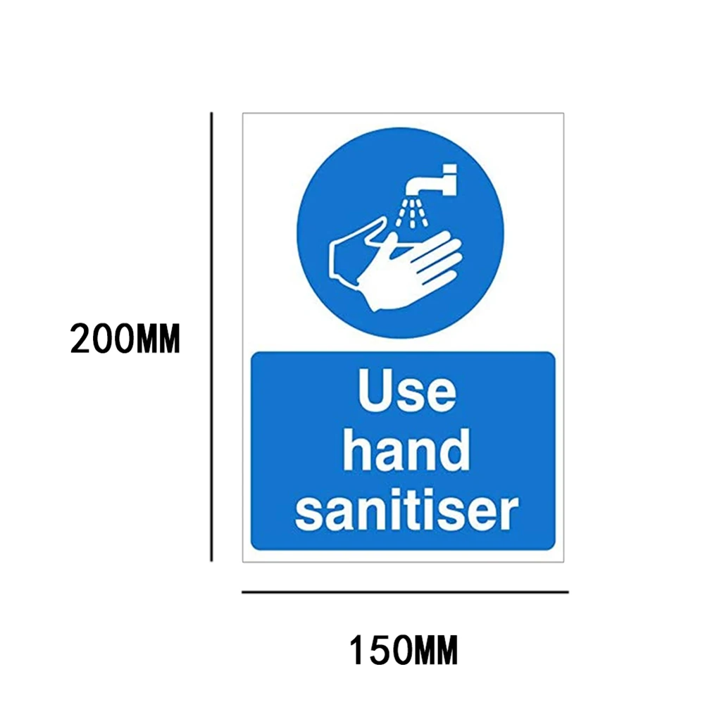 5 PCS Use Hand Sanitiser Sign Self-Adhesive Vinyl Sticker Clearest ...