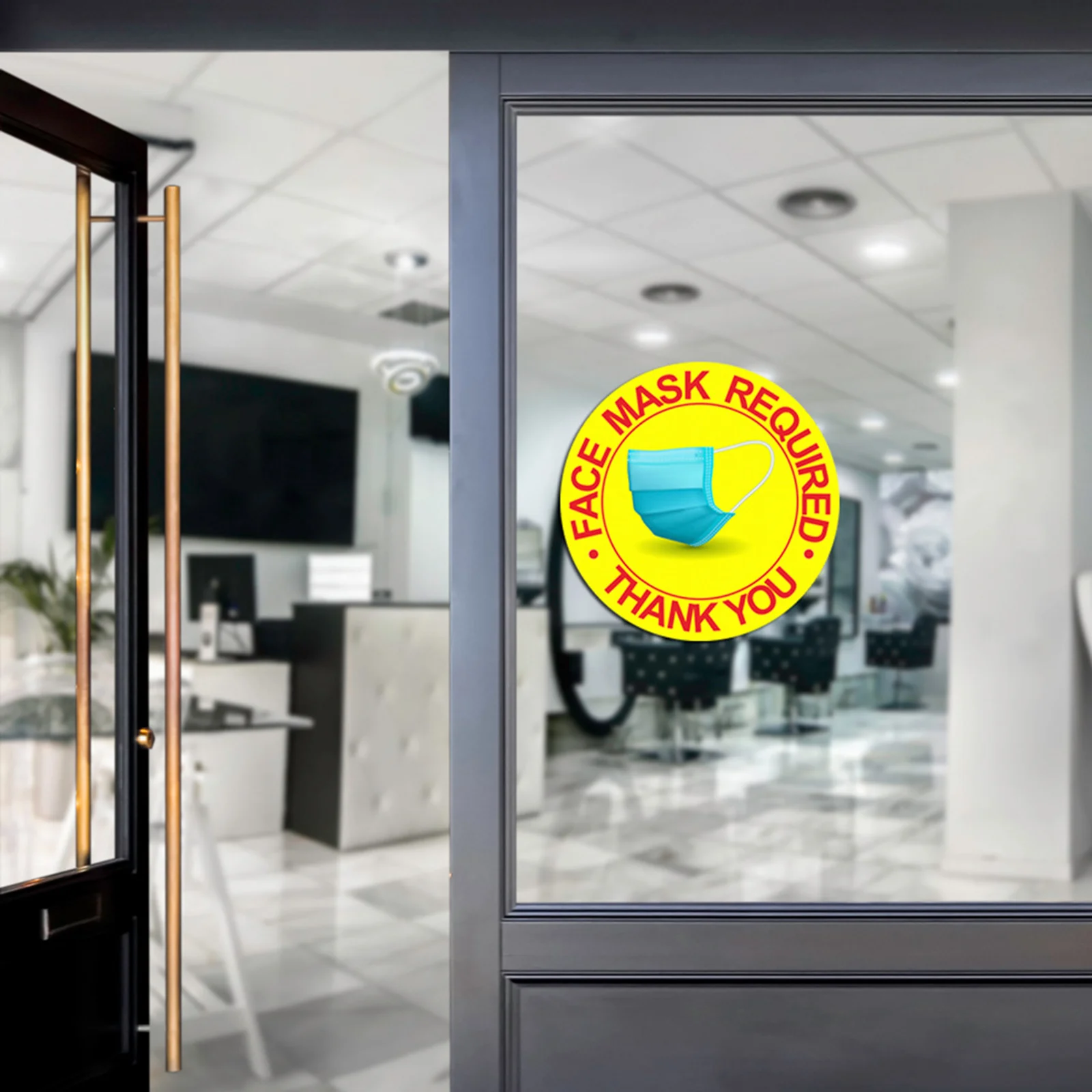 5 Pieces/lot Wall Stickers Face Mask Slogan Floor Decals Safety Signs ...