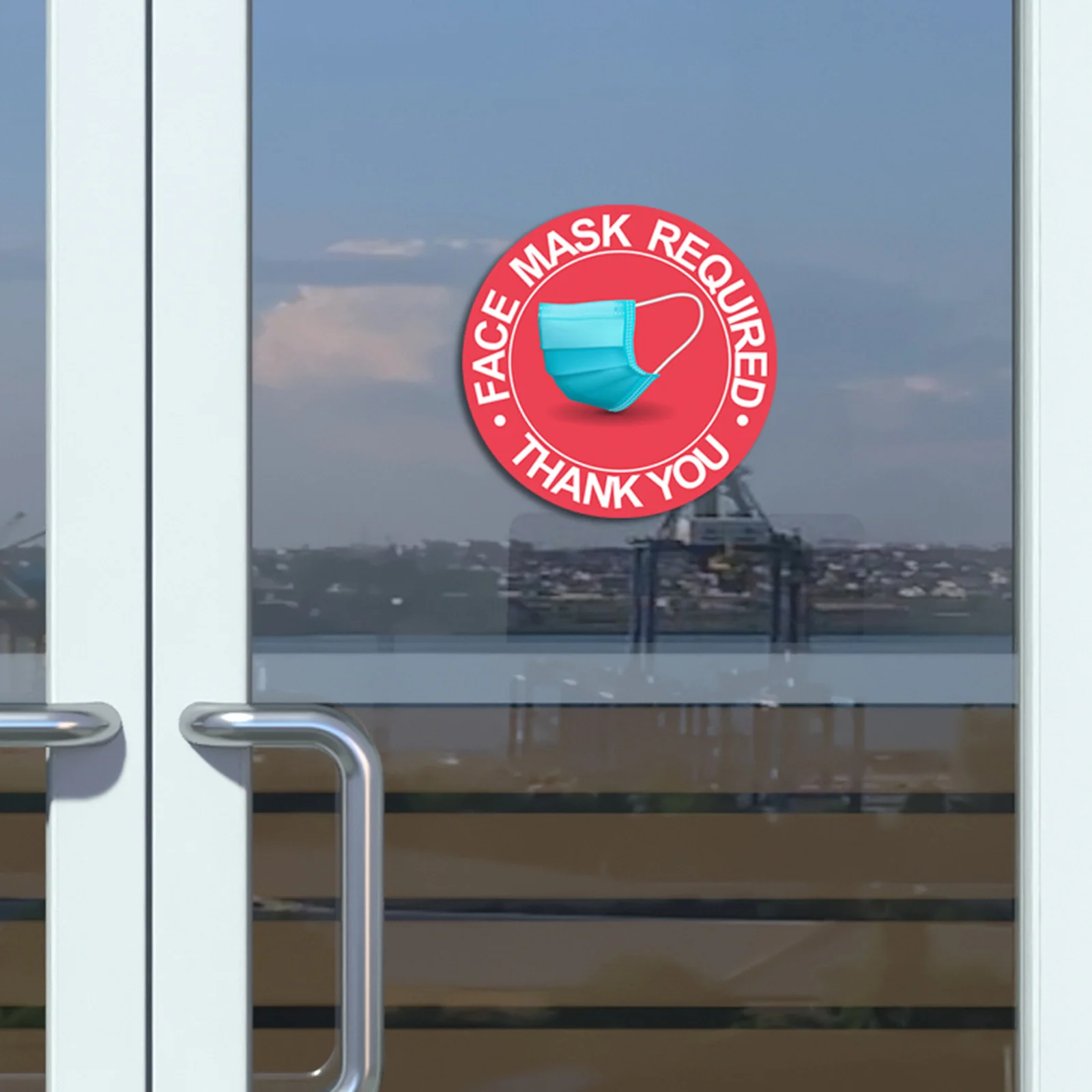 5 Pieces/lot Wall Stickers Face Mask Slogan Floor Decals Safety Signs ...