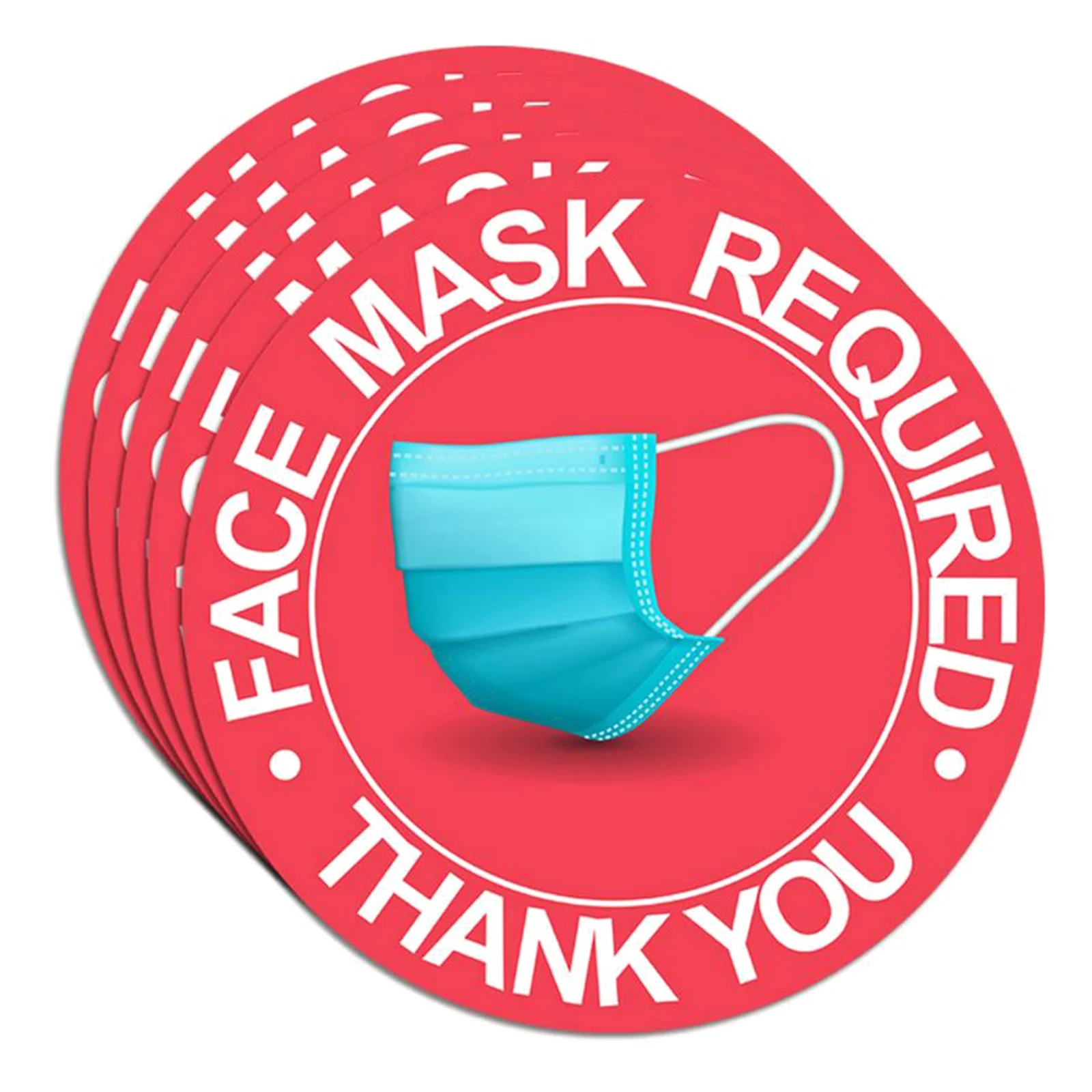 5 Pieces/lot Wall Stickers Face Mask Slogan Floor Decals Safety Signs ...