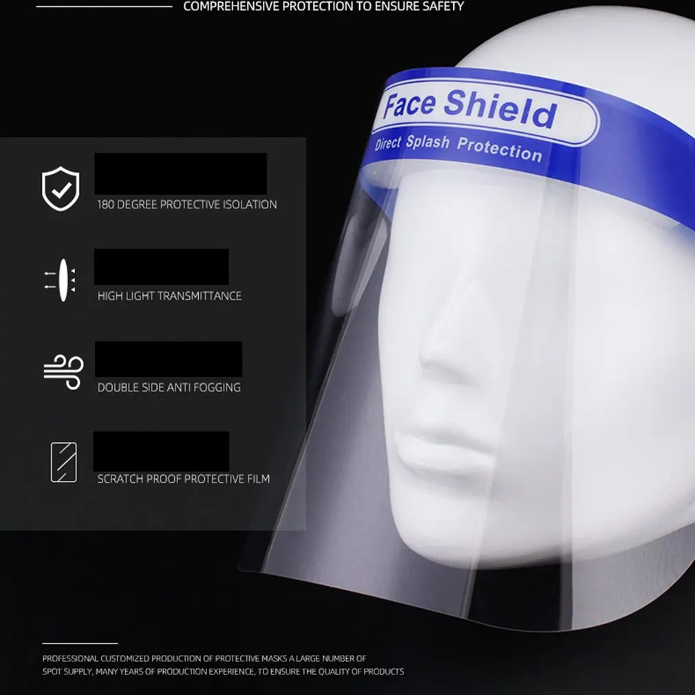 5pcs Full Face Shield Fog-proof Flip Up Visor Safety Work Guard Droplet ...