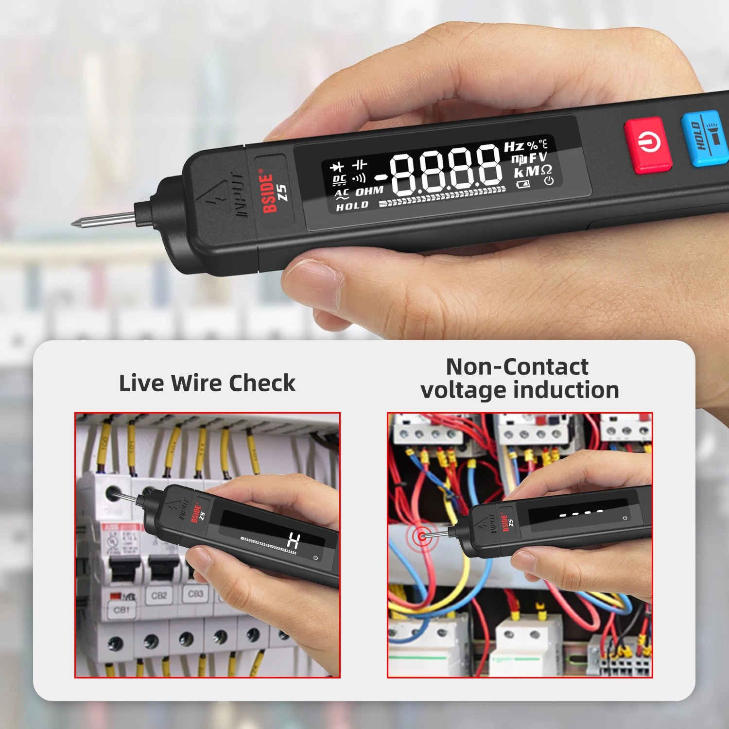BSIDE Smart Digital Multimeter Pen Type Tester Auto Non-Contact Voltage ...
