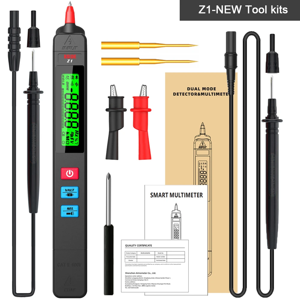 BSIDE Smart Digital Multimeter Pen Type Tester Auto Non-Contact Voltage ...