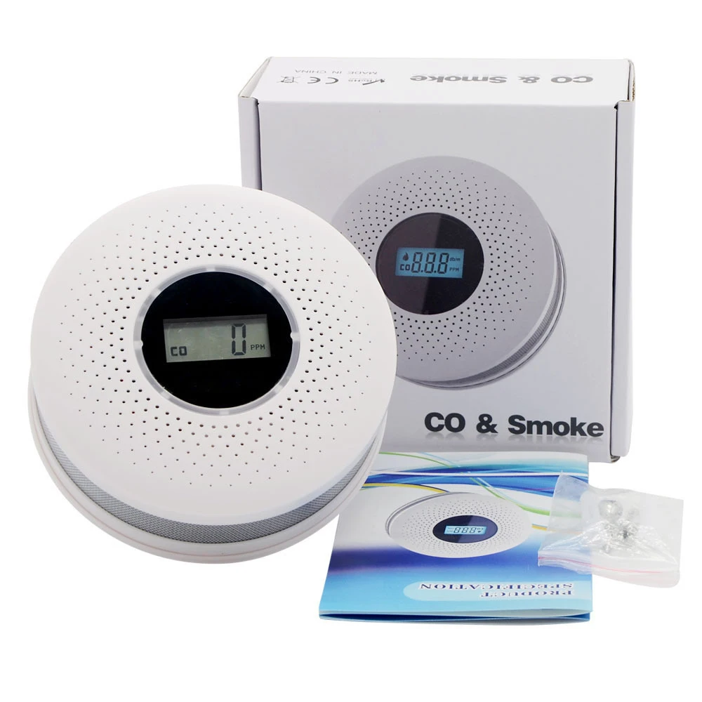 Carbon Monoxide Smoke Fire Detector Photoelectric Sensor Compound Security Alarm Home Security ...