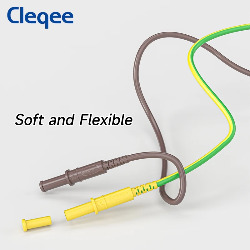 Cleqee 8PCS Dual 4mm Safety Banana Plug Shrouded Test Leads Silicone ...