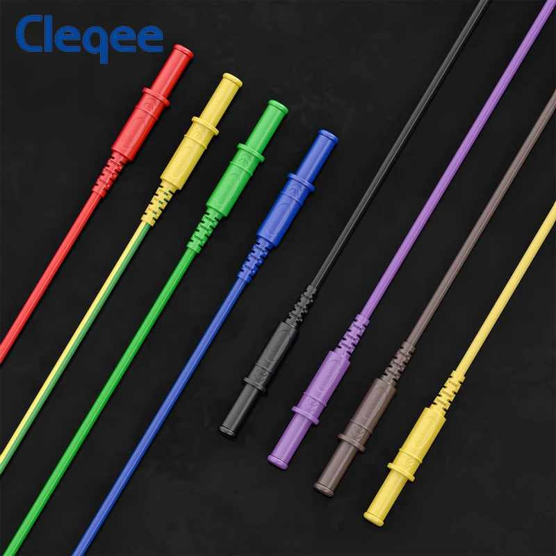 Cleqee 8PCS Dual 4mm Safety Banana Plug Shrouded Test Leads Silicone ...