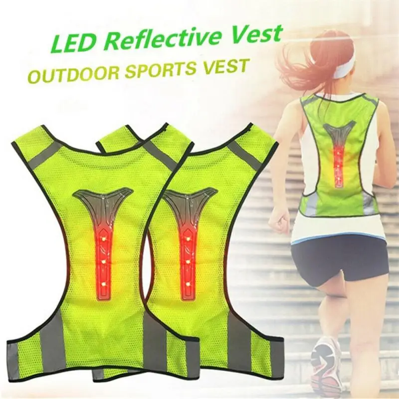 Cycling Reflective Vest LED Running Safety Jogging Breathable ...