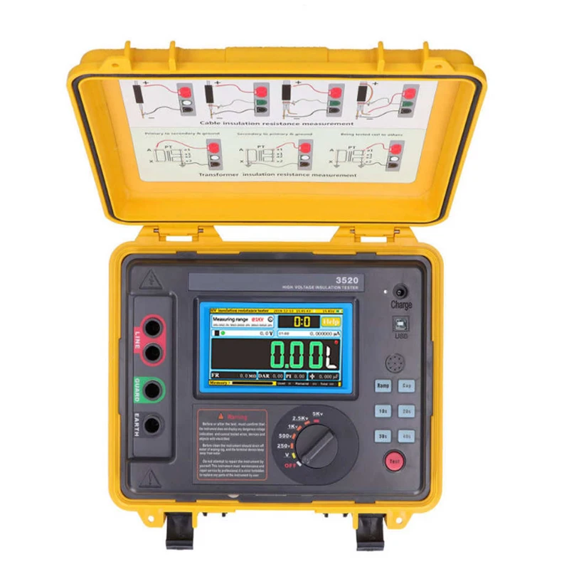 ETCR3520 High Performance HV Insulation Resistance Tester 5Kv 10Tohm ...