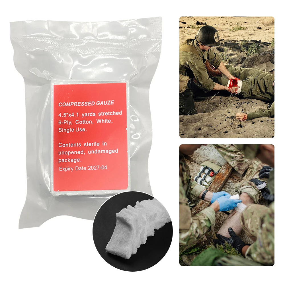 Folded Sterile Compressed Gauze White Cotton Essential First Aid and ...