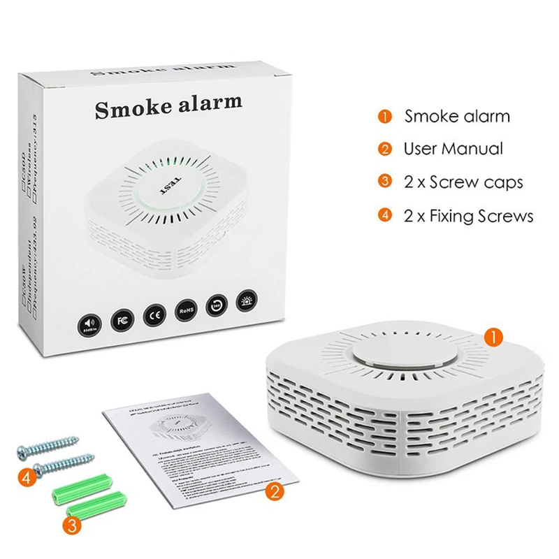 For Safety Smoke Detector Sensor Wireless 433MHz Fire Security ...