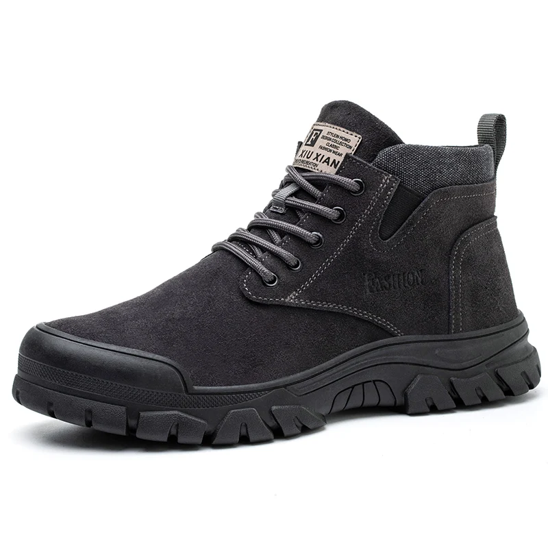 High-quality Work Boots Safety Steel Toe Shoes Men Anti-smash Anti ...