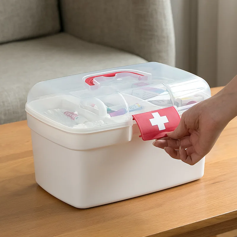 Large Capacity Medicine Organizer Storage Container Family First Aid ...