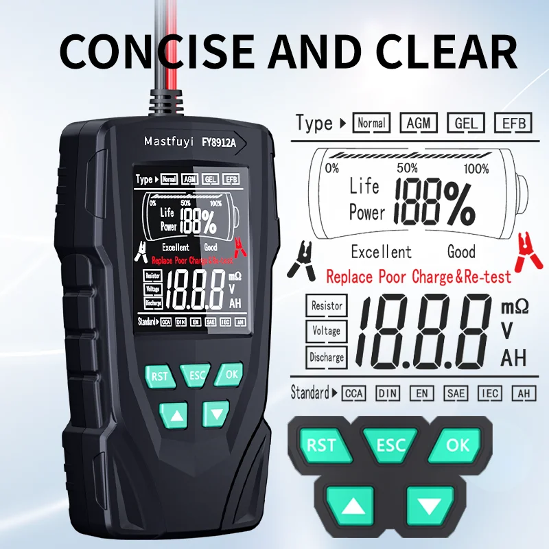 MASTFUYI Electric Battery System Tester Battery Internal Resistance ...