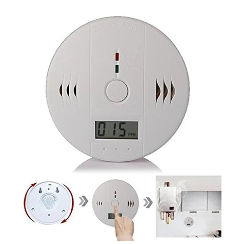 Portable CO Carbon Monoxide Poisoning Gas Sensor with LCD Display and ...