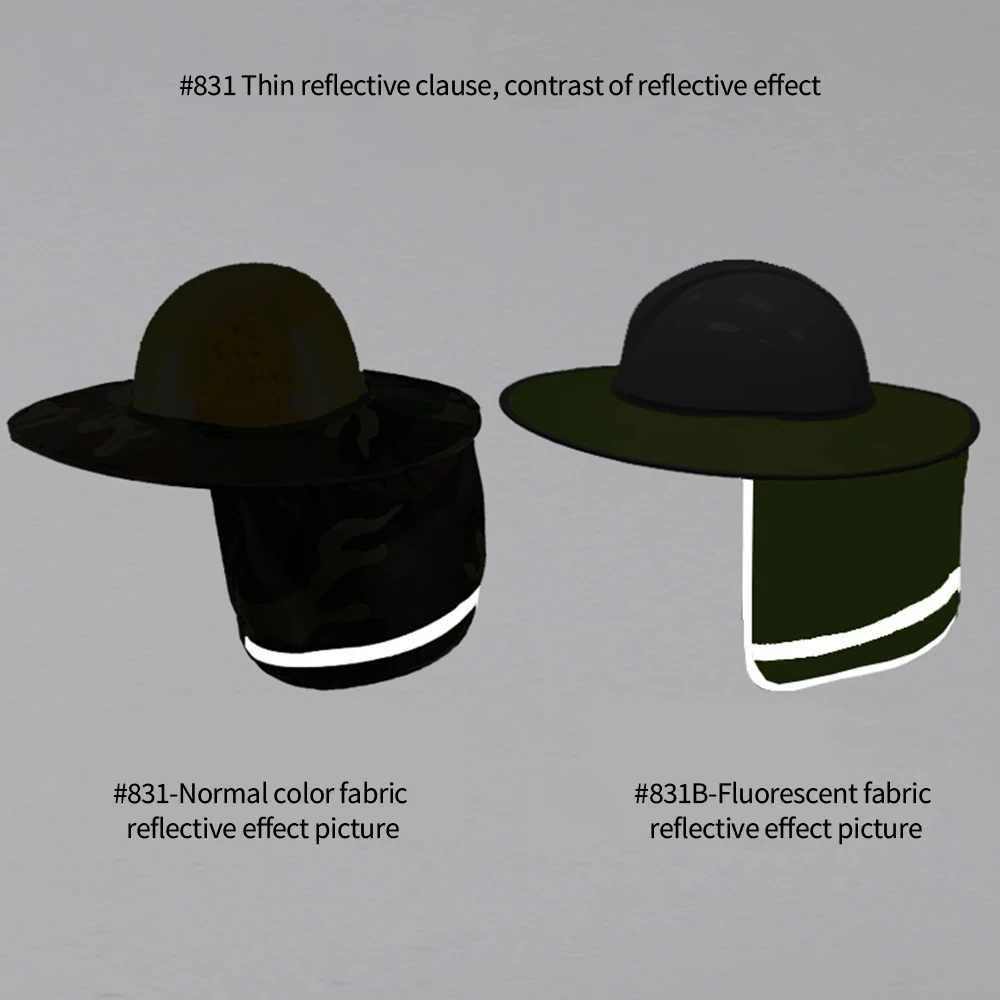 Reflective Hard Hats Sunshade with Ventilation Holes Full Brim Neck ...