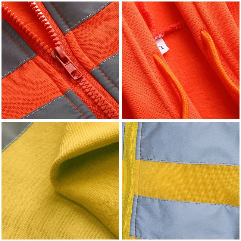 Reflective Suits for Men Long Sleeve Hooded Reflective Strip Hoodie and ...