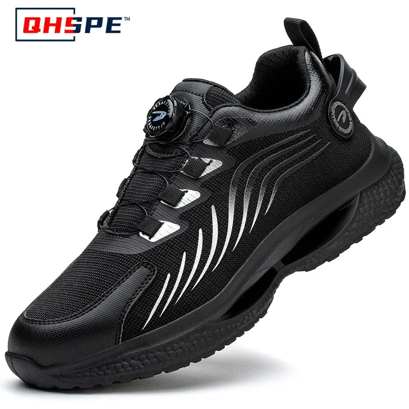 Rotating Button New Safety Shoes Men Anti-smash Anti-puncture Work ...