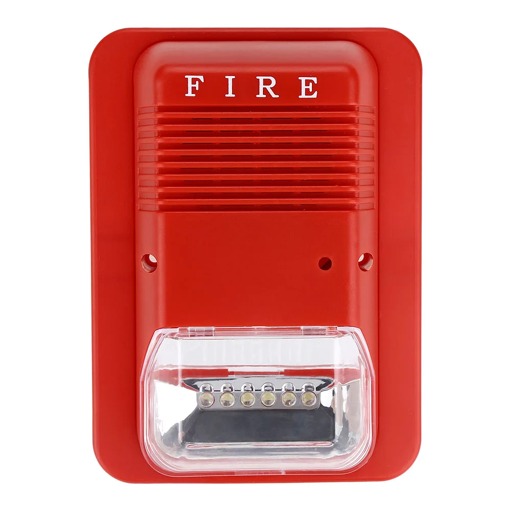 Sound & Light Fire Alarm Warning Strobe Horn Alert Safety System Sensor ...