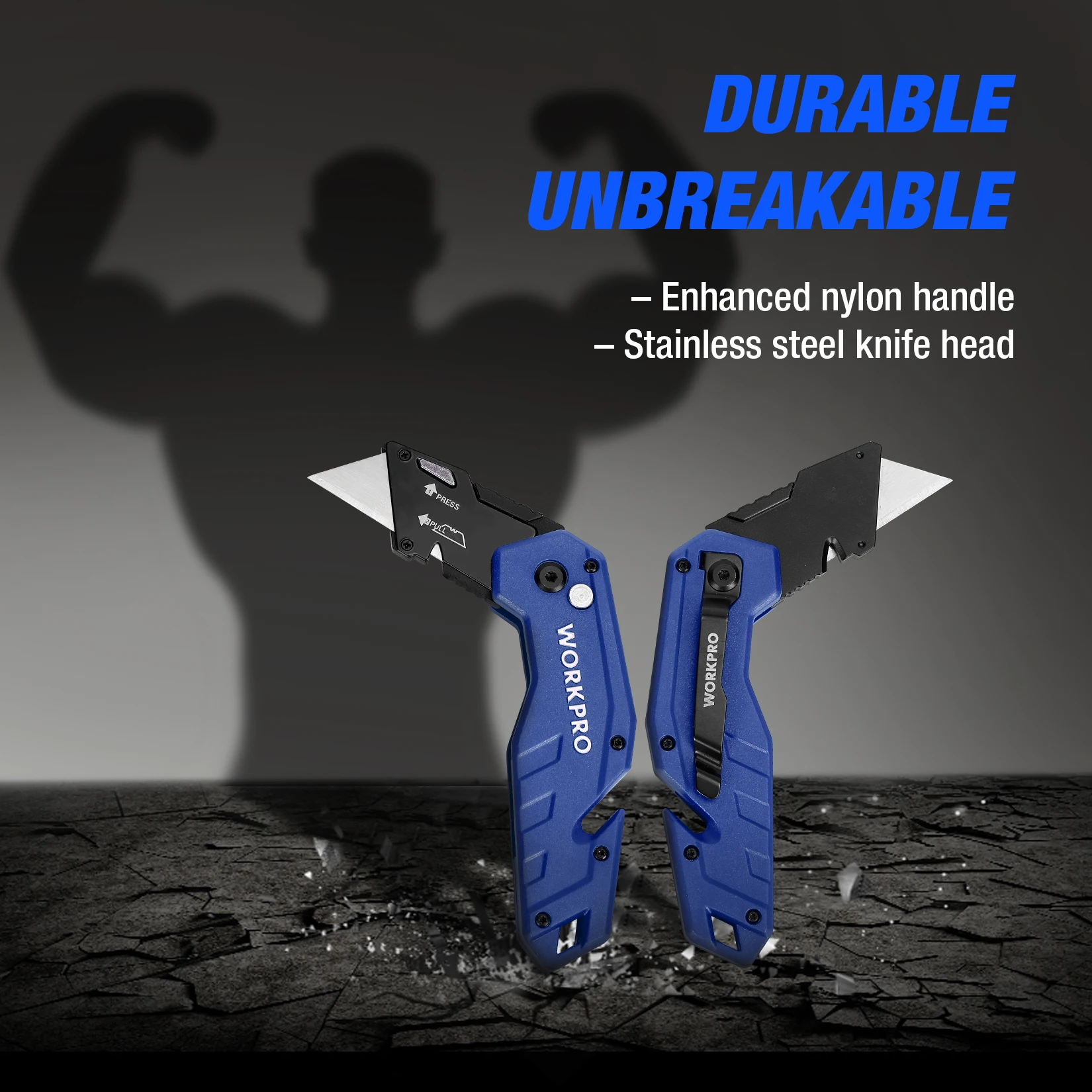 WORKPRO Lightweight Nylon Handle Folding Knife Electrician Pipe Cutter ...