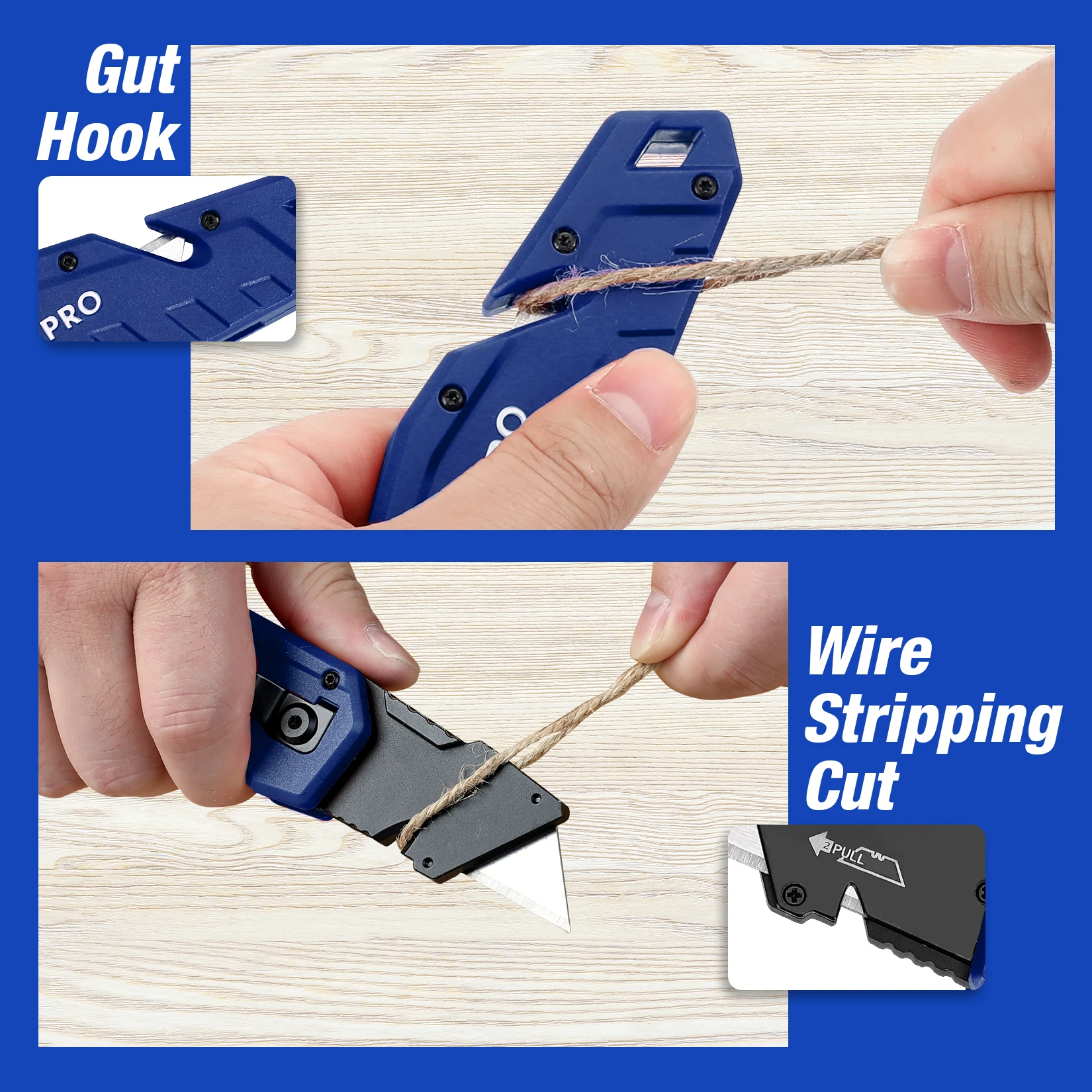 WORKPRO Lightweight Nylon Handle Folding Knife Electrician Pipe Cutter ...