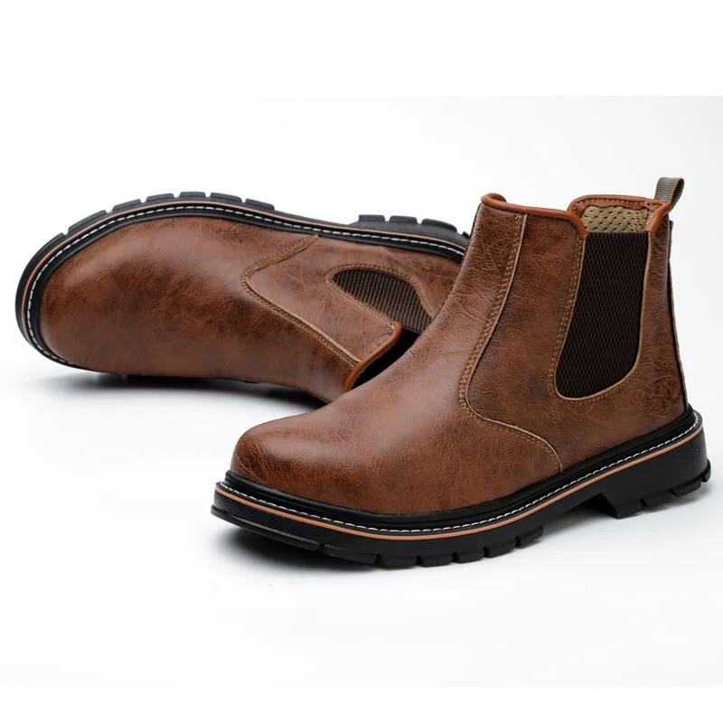 Waterproof Safety Boots Men Steel Toe Work Boots Anti-smash Stab ...