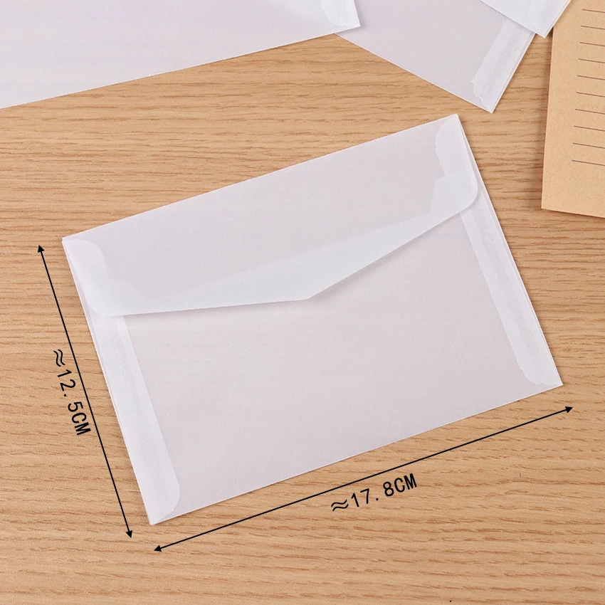 10PCS/Lot Custom Transparent Envelope Translucent Paper Envelopes Set ...