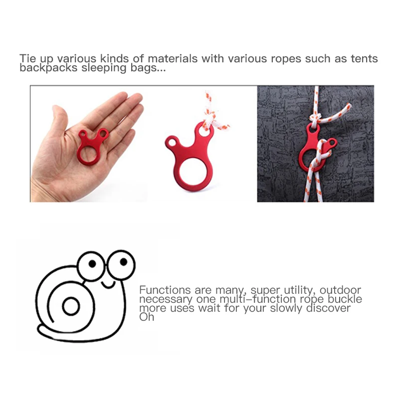 10pcs Quick Knot Tent Wind Rope Buckle 3 Hole Antislip Camping Hiking ...