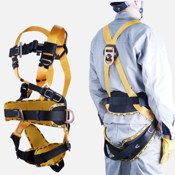 Fall Arrester Full Body Harness Work Positioning Ladder Tower Climbing ...