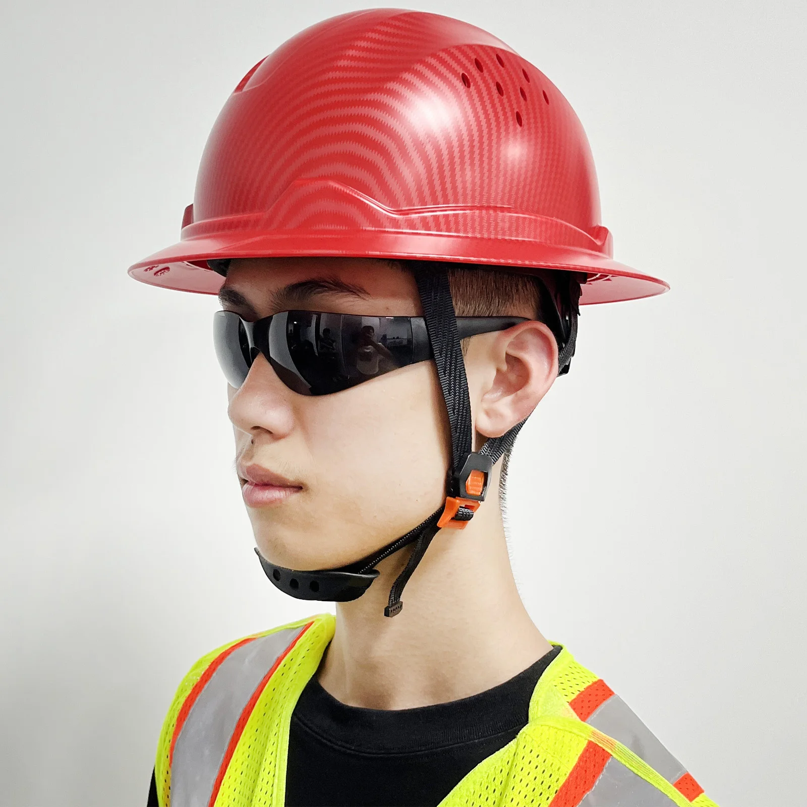 New Full Brim Hard Hat For Engineer Carbon Fiber Pattern Safety Helmet ...