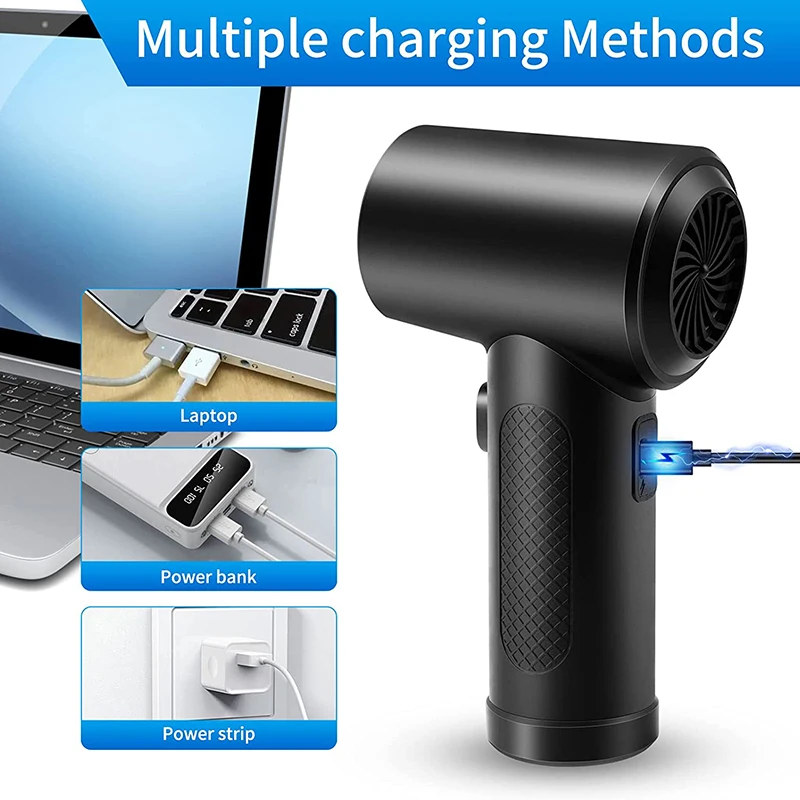 USB C Wireless Dust Blow Gun LED Light Home Small Cleaning Gadget For ...