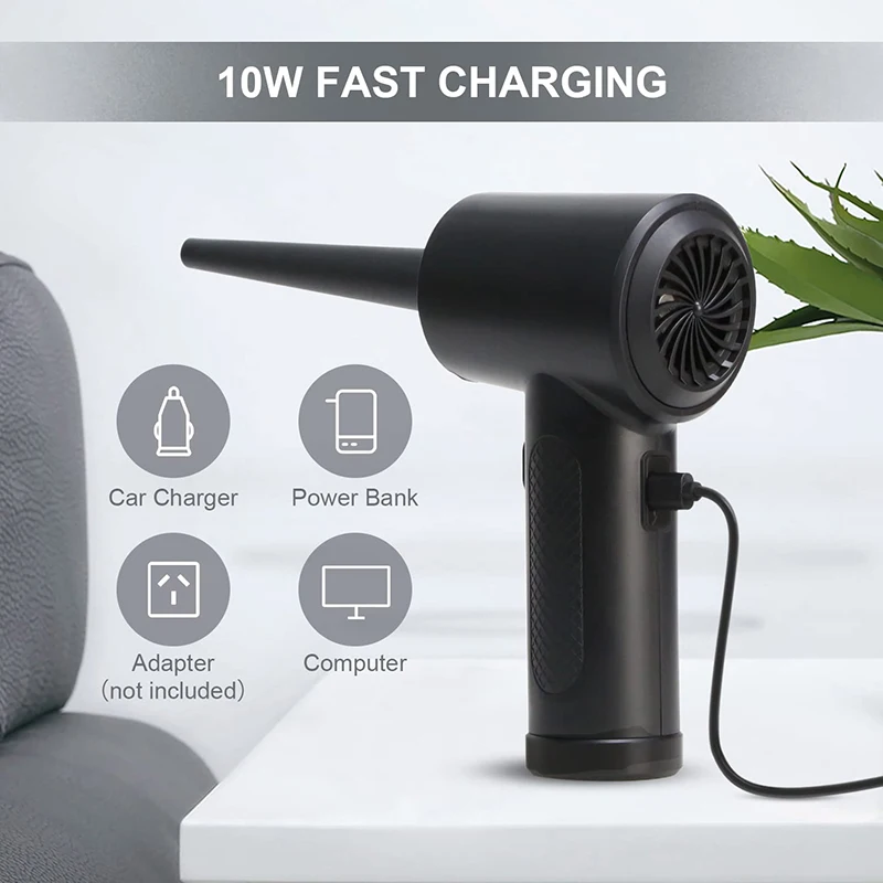 USB C Wireless Dust Blow Gun LED Light Home Small Cleaning Gadget For ...